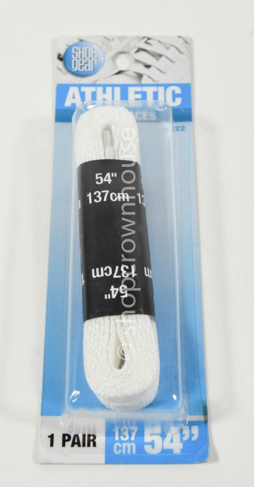 4 Pairs Shoe Gear Sport Flat WHITE 54" Athletic Shoe Laces - Stay-Ty ...
