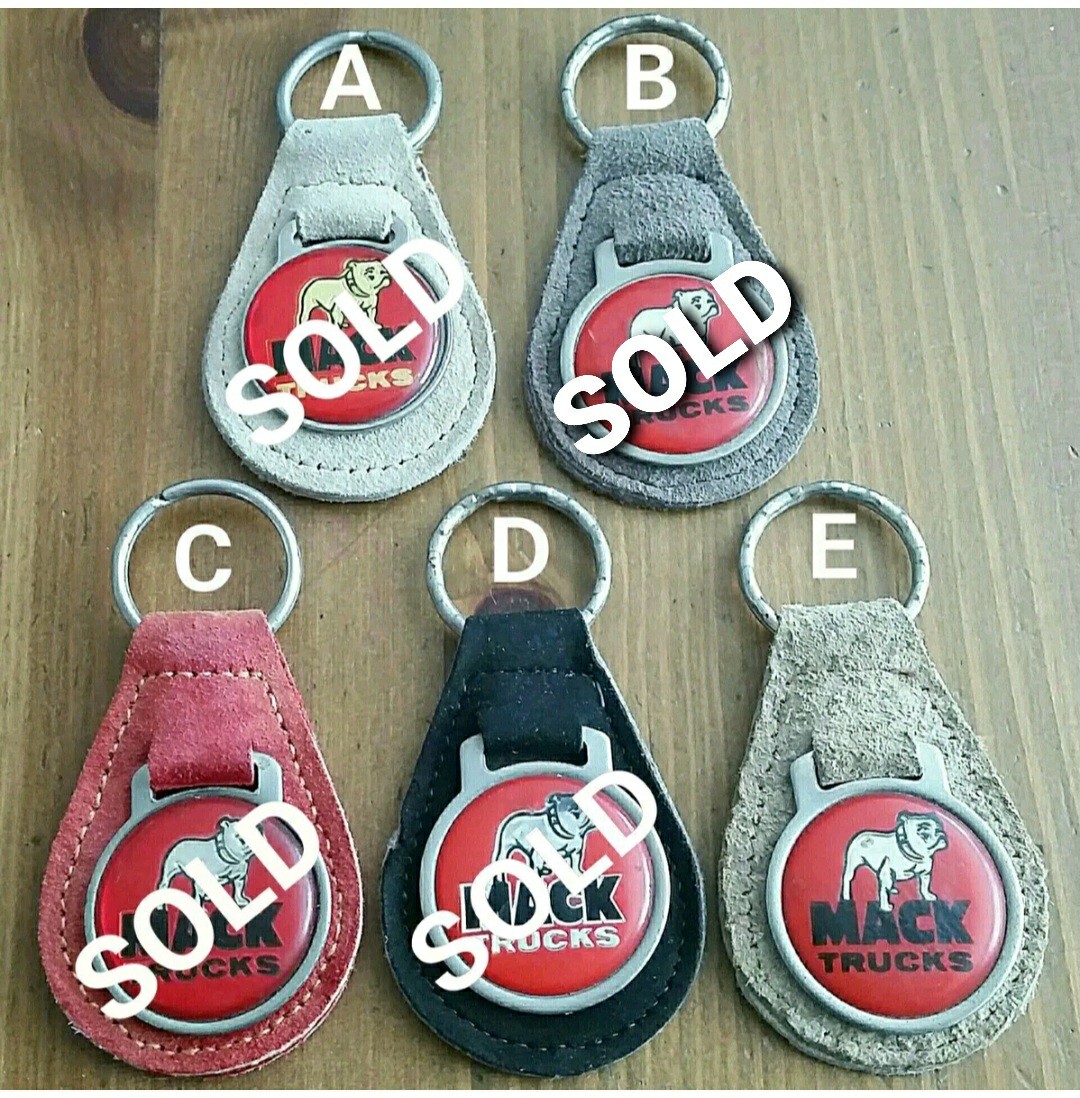 Vintage NOS (New Old Stock) MACK TRUCKS Suede Leather Keychain w/ FREE ...