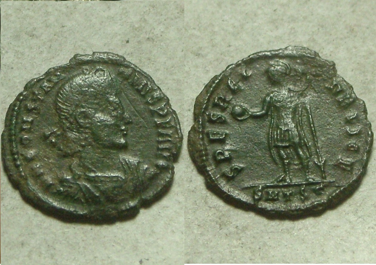 Emperor Constantius II globe spear SPES REIPVBLICE Rare Ancient Roman ...