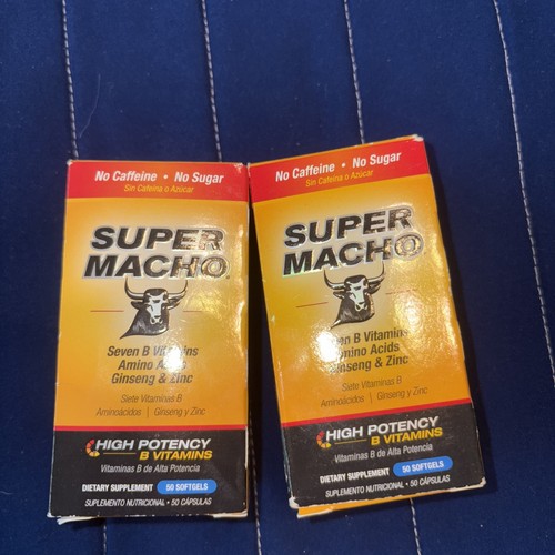 2 New Super Macho 50 Softgels Zinc, Ginseng + High Potency B Vitamins ...