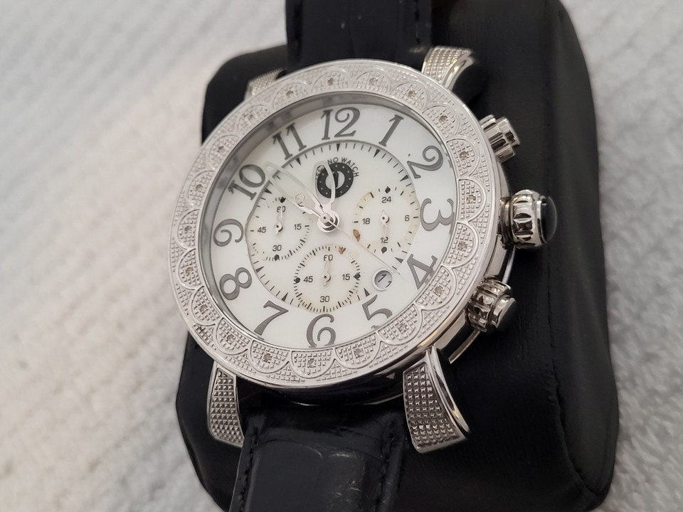 TECHNO DIAMOND WATCH BJ6850GL PRE-OWNED WORKING MEN.S | eBay