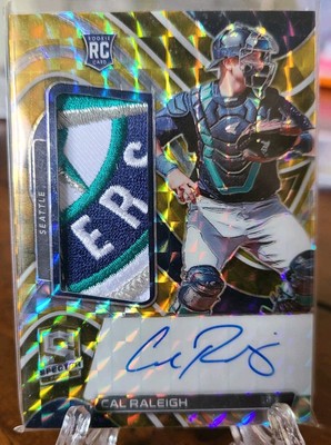 2022 Panini Chronicles Spectra Rookie Jersey Autograph Gold Cal Raleigh ...