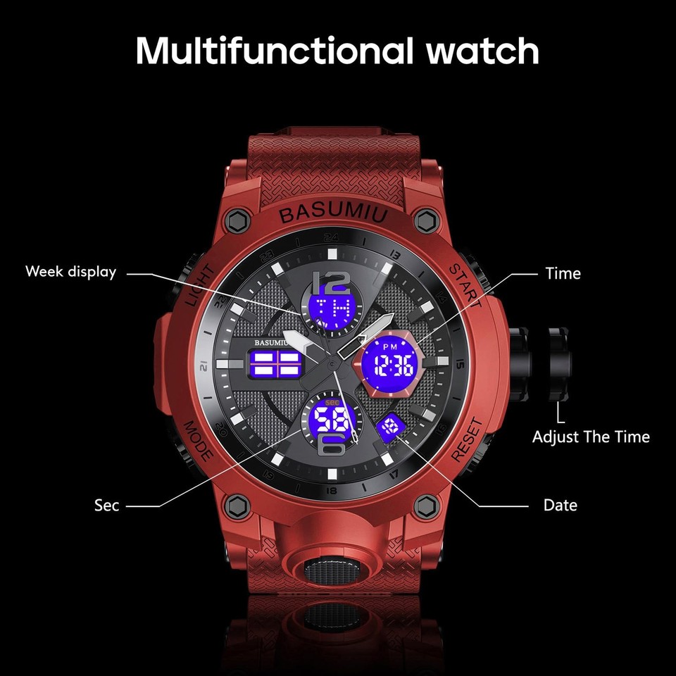 Men Sports Watch Analog Digital Tactical Military WristWatch Date ...