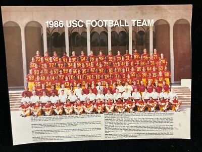 1986 USC TROJANS FOOTBALL TEAM PHOTO WITH IDENTIFICATIONS | eBay