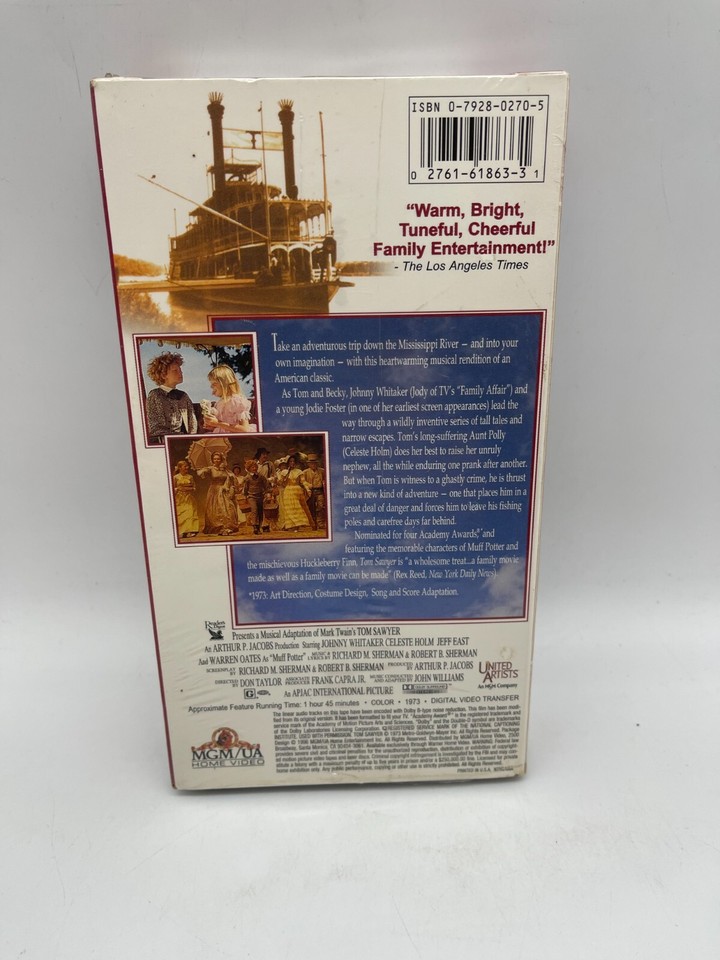 Tom Sawyer (VHS 1996) Johnny Whitaker Jodie Foster Mark Twain Classic ...