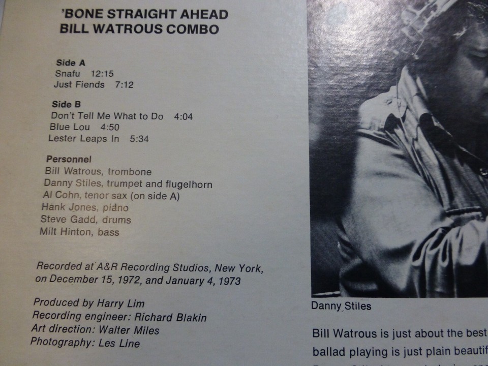 BILL WATROUS COMBO WITH DANNY STILES NEAR MINT VINYL LP | eBay