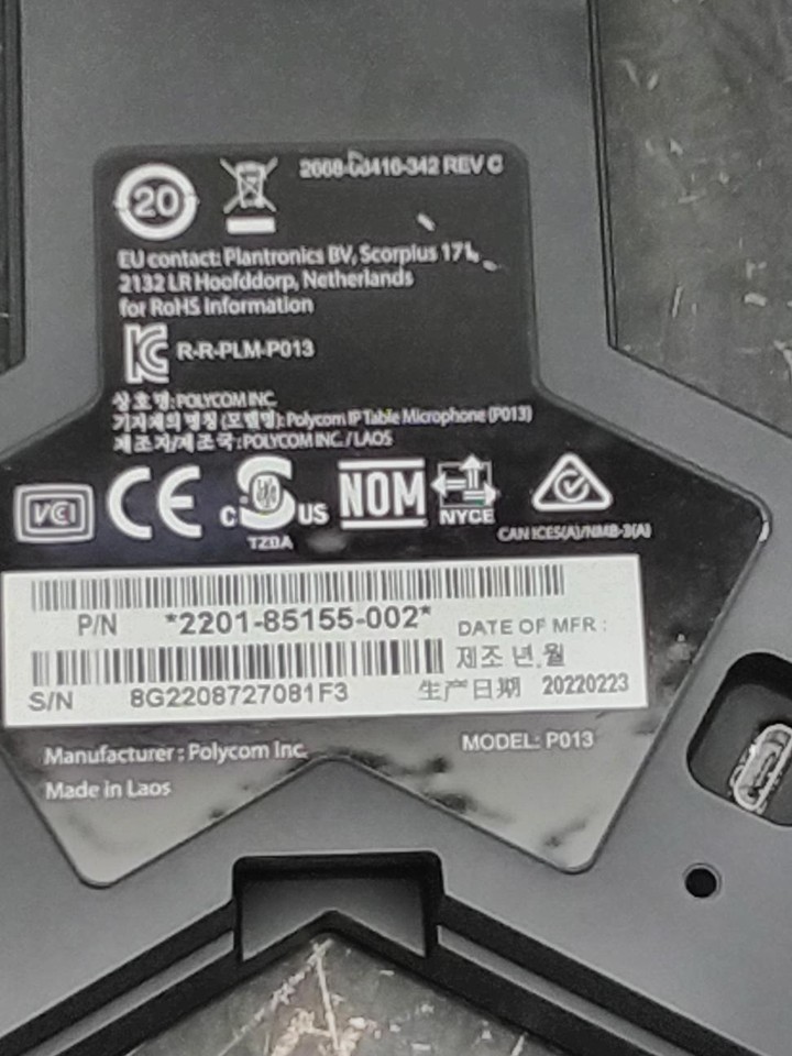 Polycom Model: P013 P/N: 2201-85155-002 (36.5-279-13.75) | eBay