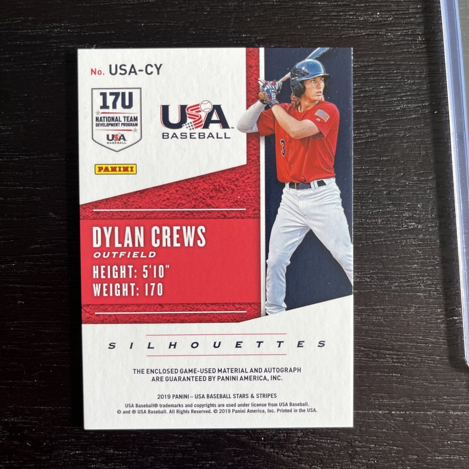 Dylan Crews LSU 2019 USA Baseball Stars & Stripes /99 Gold Patch Auto ...