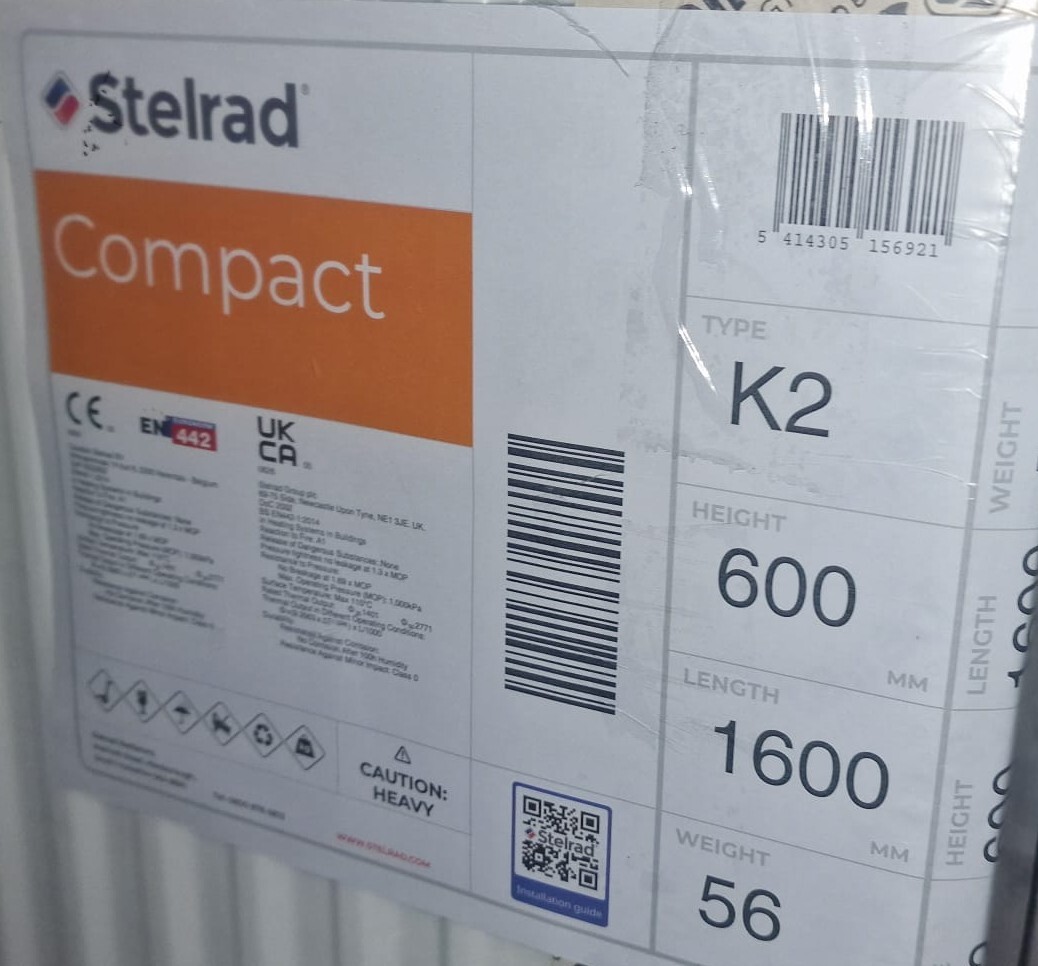 Unpacked Stelrad K2 Compact 600x1600 Radiator | eBay UK