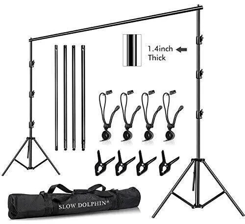 10x10Ft Photo Video Studio Heavy Duty Adjustable Stand with Bag Clips ...