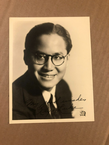 Keye Luke Very Rare Very Early Photo From 30s W/Signature Charlie Chan ...