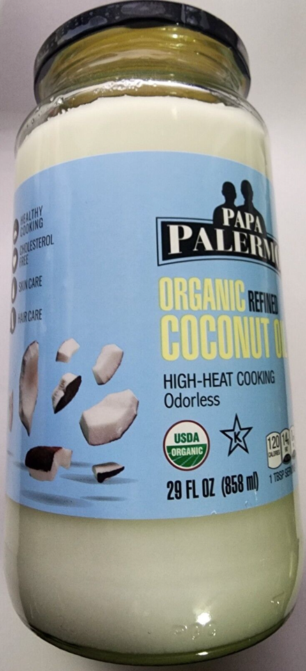 PAPA PALERMO Natural 100% Organic Virgin Coconut Oil, for Cooking, Hair ...