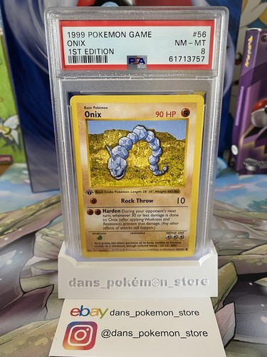 Pokémon TCG Onix Base Set 56/102 1st Edition 1999 - WOTC - PSA 8 - Mint ...