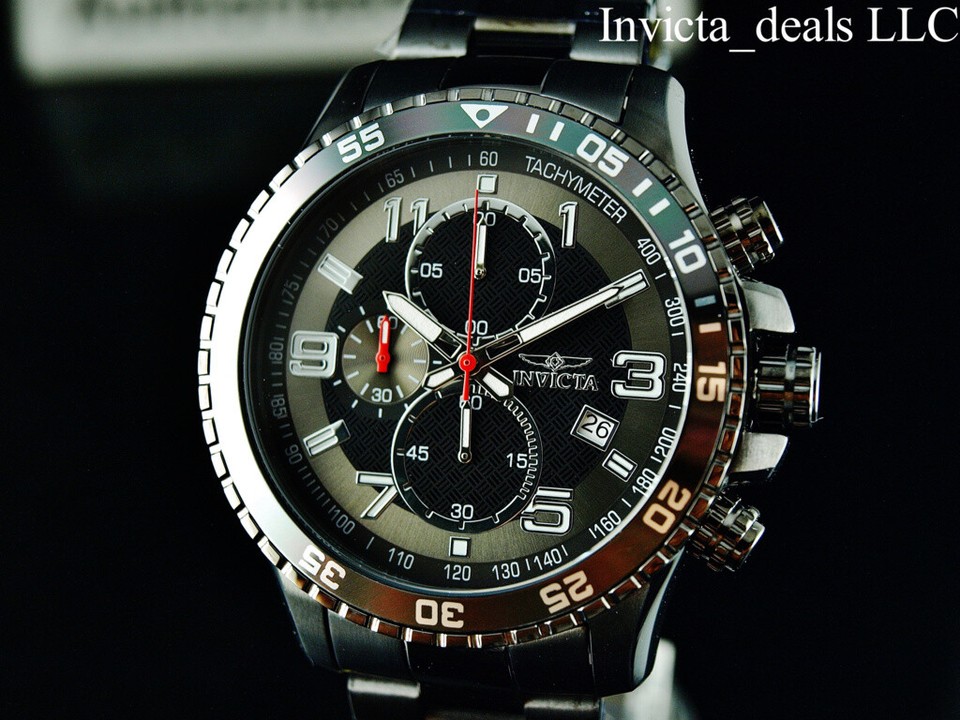 Invicta Men's Specialty FLIGHT Chronograph Gunmetal Tone Stainless ...