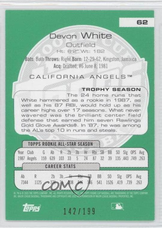 2005 Topps Rookie Cup Green /199 Devon White #62 | eBay