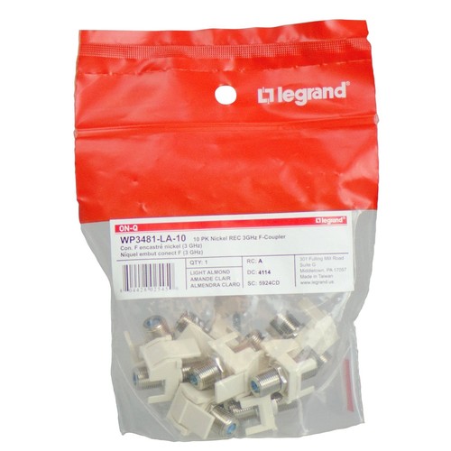 Legrand - OnQ F Keystone Connector, Recessed Keystone Coax Insert ...