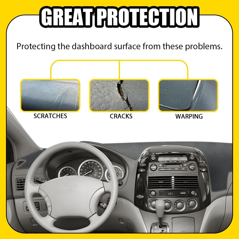 FOR 2004 20005-2010 TOYOTA SIENNA DASH COVER MAT DASHBOARD PAD CHARCOAL ...