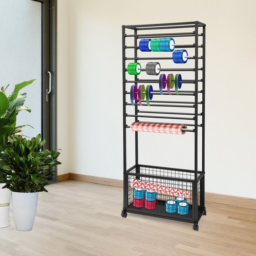 Double-Sided Ribbon Holder Organizer Rack,Metal Large Capacity Ribbon ...