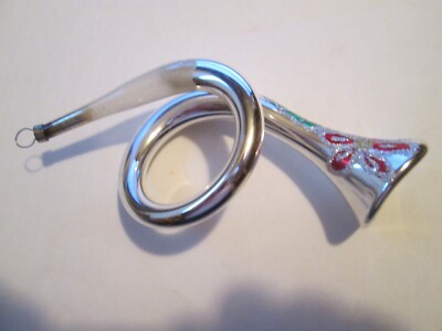 VTG Blown Glass Music Xmas TREE Trombone Trumpet HORN Christmas ...