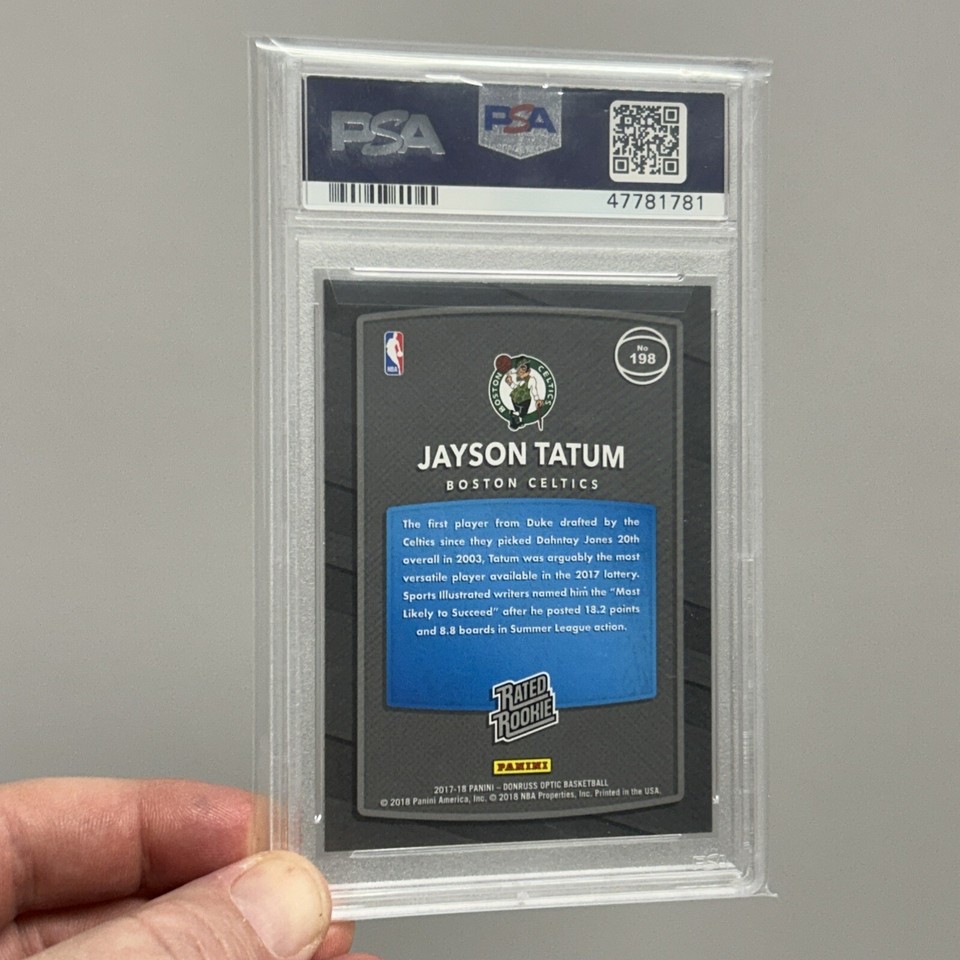 2017-18 Jayson Tatum Donruss Optic #198 Red Yellow Rated Rookie Card RC ...