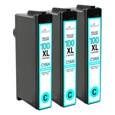 For Lexmark 100XL Cyan Ink Cartridge For Interpret S405 3PK | eBay