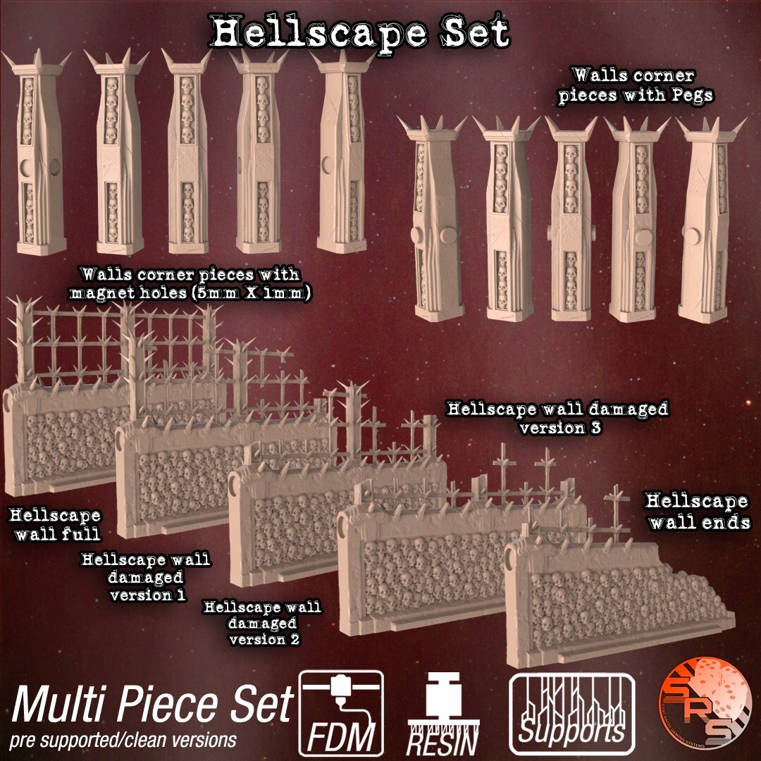 Hellscape Scenery Scatter Terrain 3d Print 40k AOS Wargames Kill Team ...