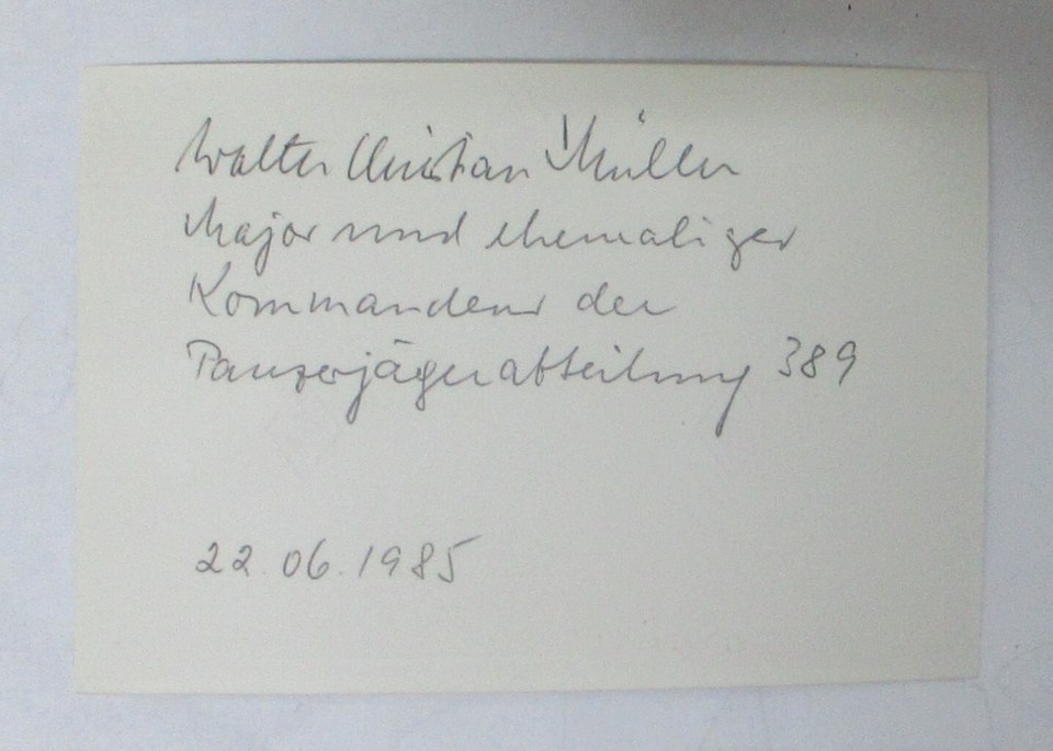 WW2 GERMAN ARMY KNIGHTS CROSS RECIPIENT WALTER MULLER SIGNED PHOTO ...