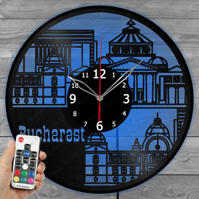 LED Vinyl Clock Bucharest Light Vinyl Record Wall Clock Decor Home 5191 ...