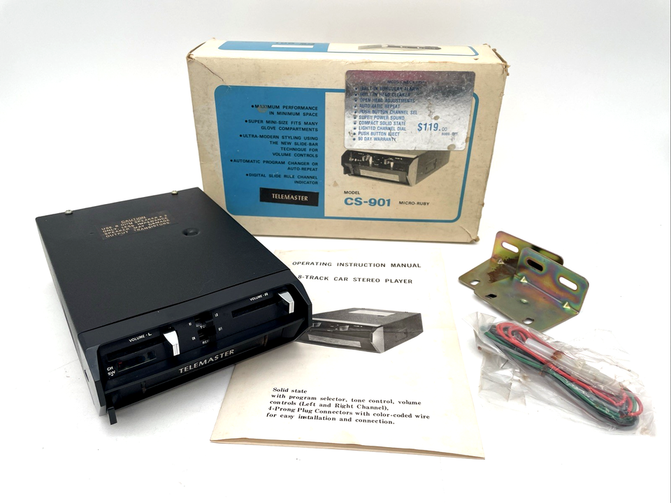 Vintage Telemaster CS-901 Micro Ruby Car 8 Track Player New In Box | eBay