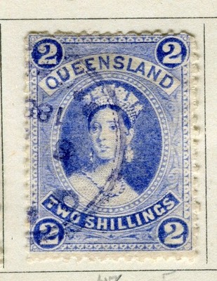 QUEENSLAND; 1882 early classic QV issue fine used Shade of 2s. value ...