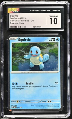 CGC 10 Pokemon TCG 151 Poster Collect #048 Squirtle Black Star Promo ...