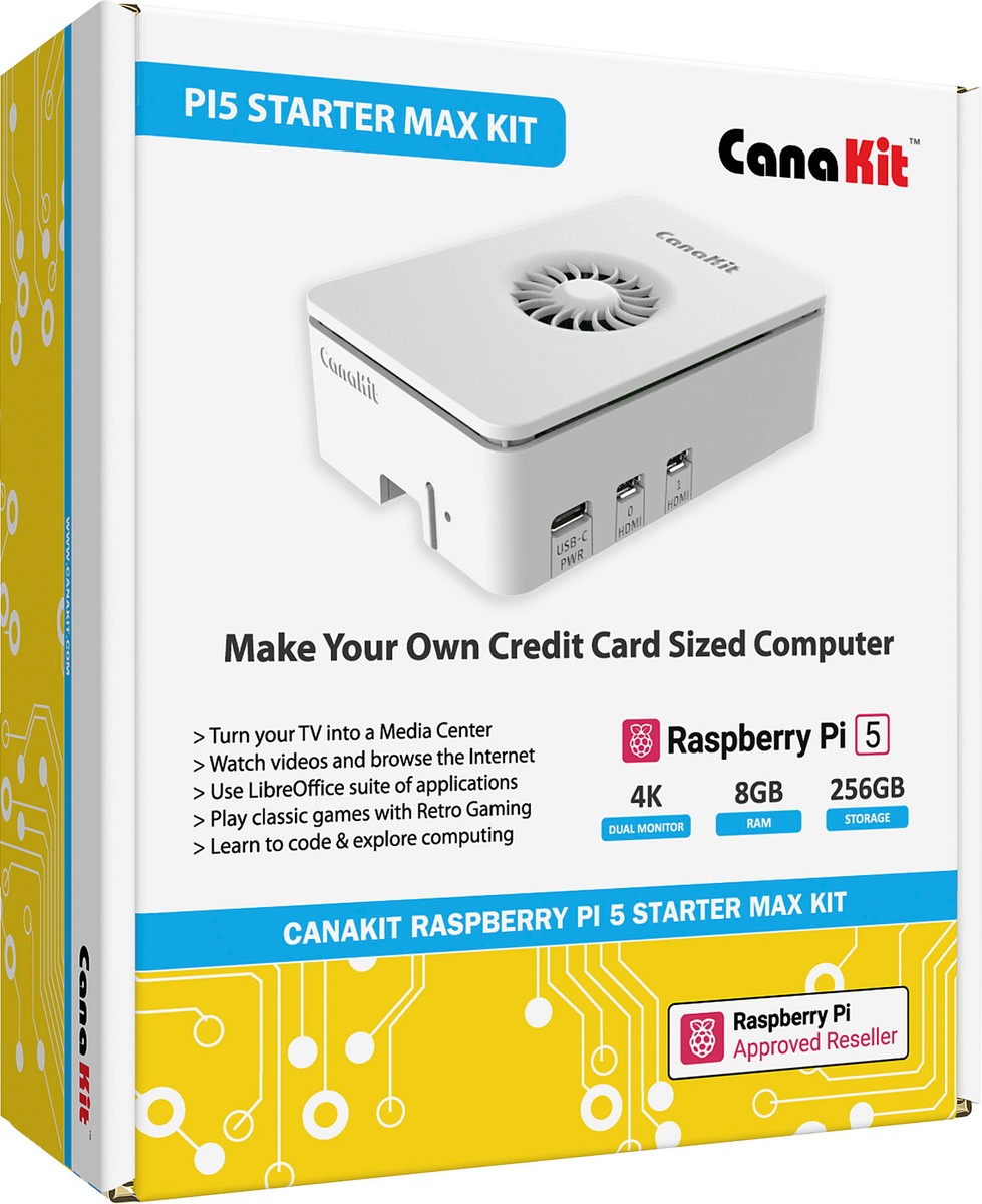 Canakit Raspberry Pi 5 Starter Kit - Turbine Black CanaKit Raspberry Pi ...