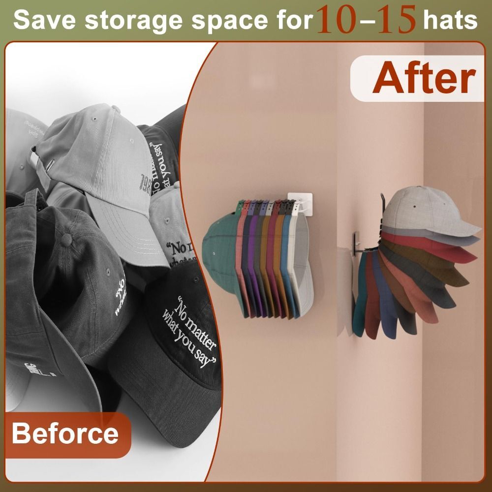Metal Hat Hooks Closet Cap Holder Baseball Caps Organizer | eBay