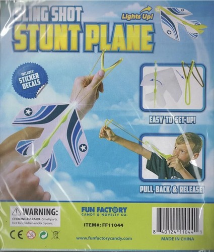 LED Light Slingshot Airplane Launcher Glider Plane Kit Lights Up Ages 8 ...