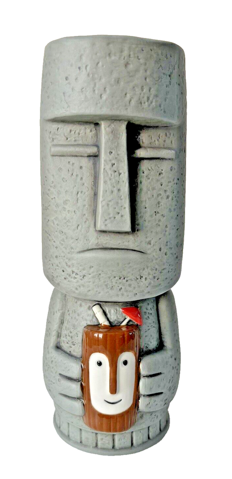 TIPSY TIKI Tiki Bob Mug w/All 4 Don Beach Swizzles 7.5" Tiki Farm Gift ...