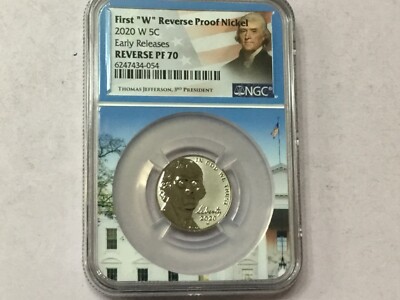 2020 W JEFFERSON NICKEL NGC PF70 REVERSE PROOF EARLY RELEASES WHITE ...