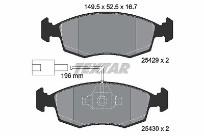 Textar 2542901 Brake Pad Set for sale online | eBay