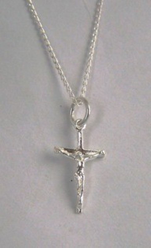 925 Sterling Silver Tiny Small Crucifix Cross Pendant BRACELET CHARM B ...
