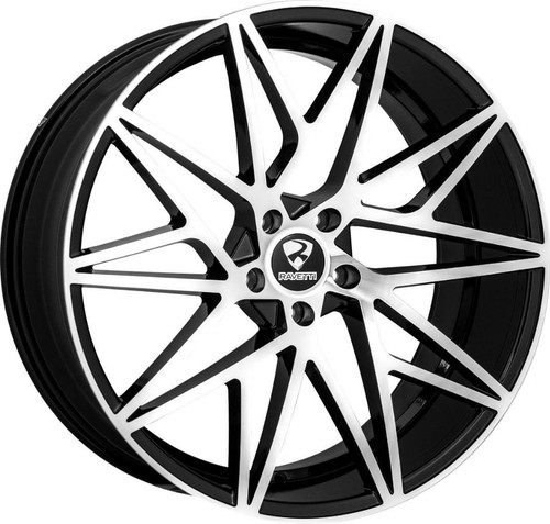 20 inch 20x8.5 RAVETTI M5 BLACK MACHINED wheels rims 5x4.5 5x114.3 +38 ...