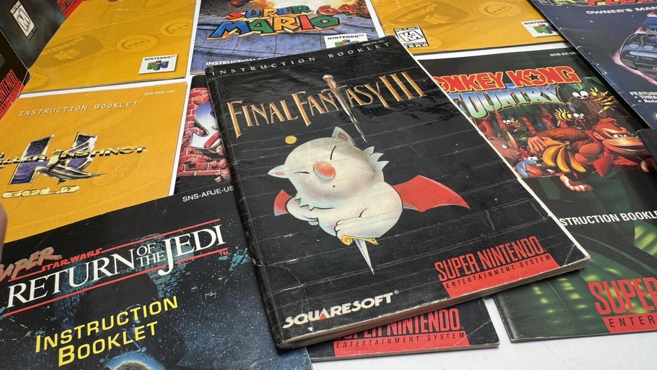 Large Vintage Nintendo Manual Lot SNES N64 NES Game Booklets – Zelda MK ...