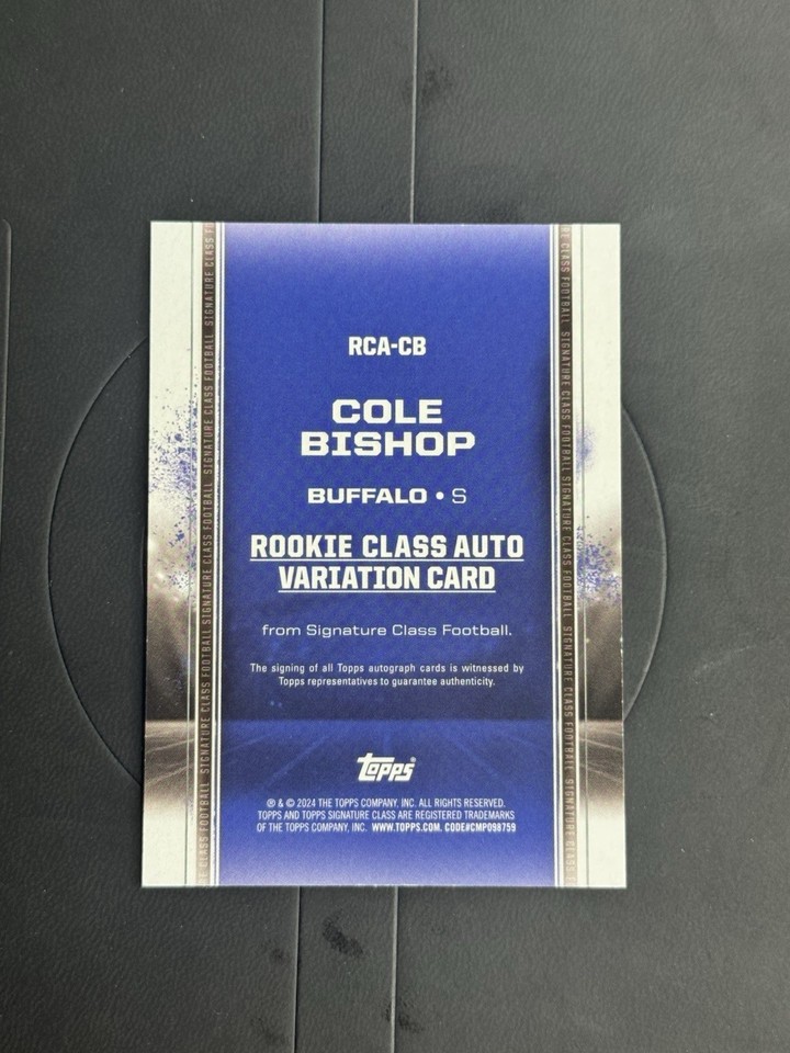 2024 Topps Signature Class #RCA-CB Green /150 Auto Cole Bishop @QY28 | eBay