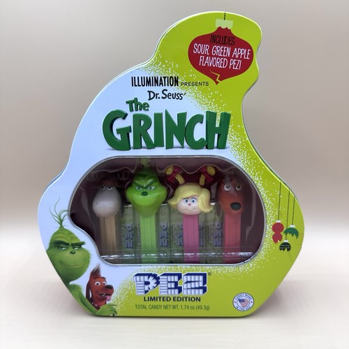 Pez Dr Seuss The Grinch Christmas Gift Tin with 4 Candy Dispensers ...
