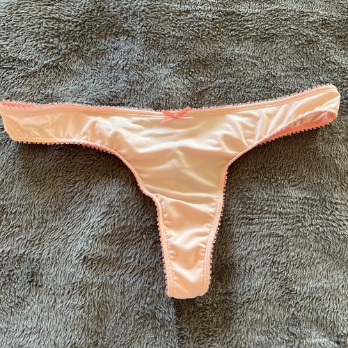 Victoria's Secret Vintage Sexy Little Things Pink Satin Thong Lace Back ...