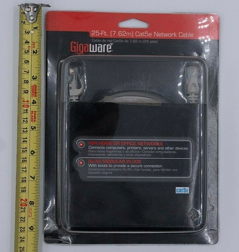 Gigaware (Radioshack) 25 Foot ft (7.62 m) CAT5E Network Cable / GRAY | eBay