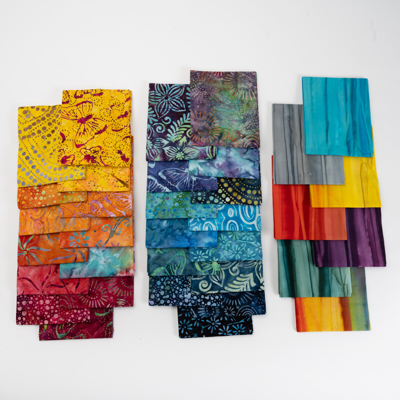 Charm pack Moda Sunny Day Batiks 42 five inch batik cotton squares ...