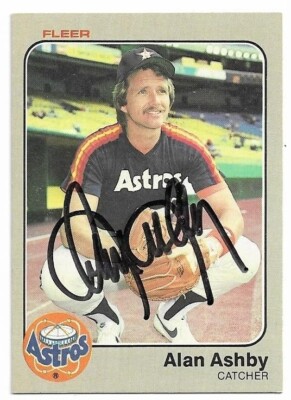 ALAN ASHBY Autographed Signed 1983 Fleer Baseball card #445 Houston ...