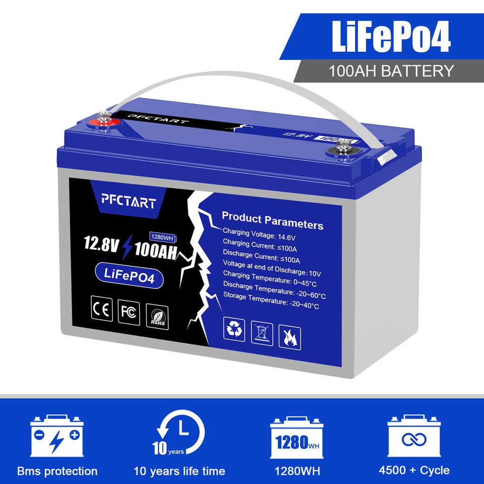 300Ah 200Ah 150Ah 100Ah LiFePO4 Deep Cycle Lithium Battery Off-grid Big ...