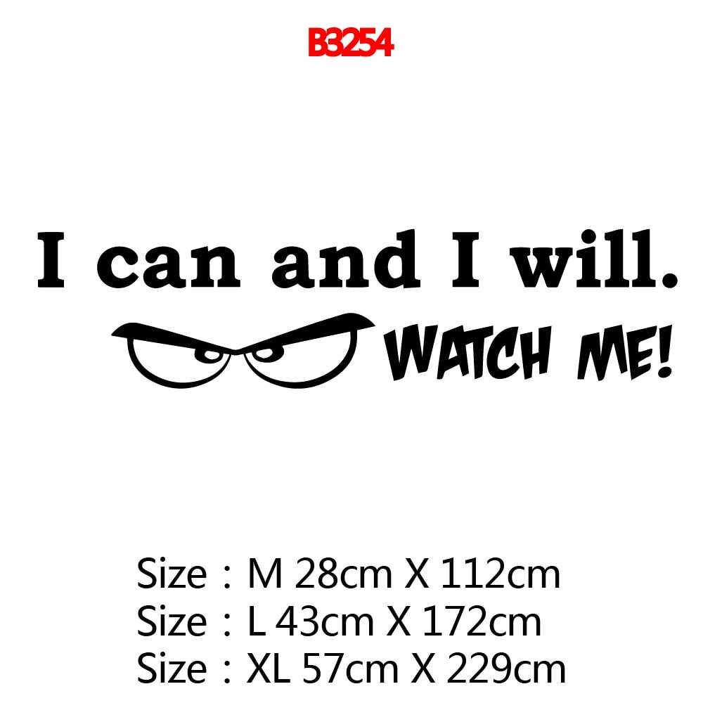 Cartoon I can and I will Phrase Wall Art Decal Decoration Fashion ...