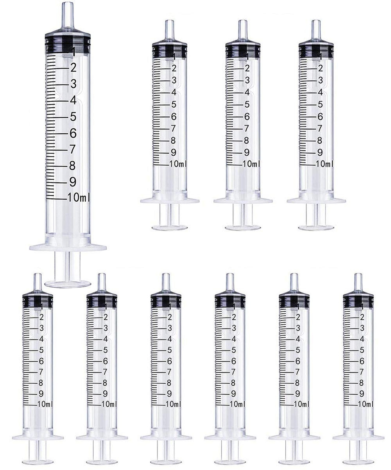 10 Pack of 10ml 10cc Plastic Oral Medication Syringes with transparent ...