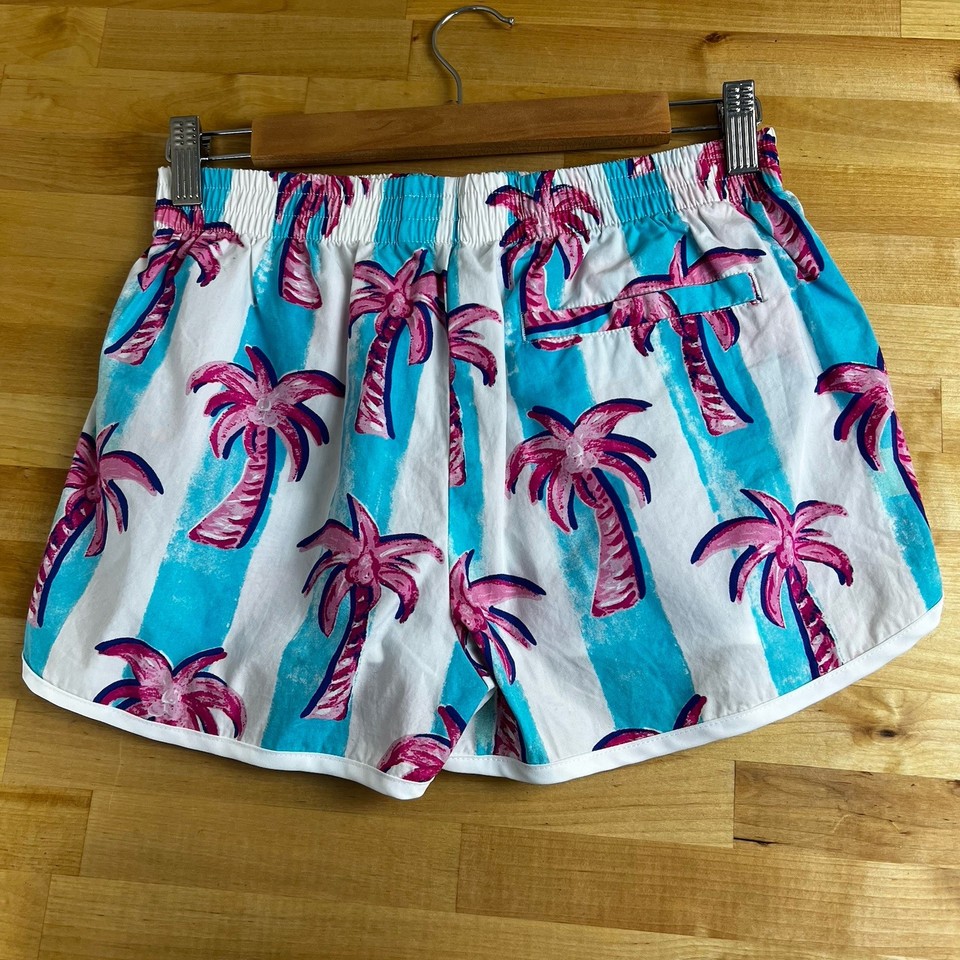 Chubbies Womens Shorts Pull On Palm Tree Tropical Print 100% Cotton ...